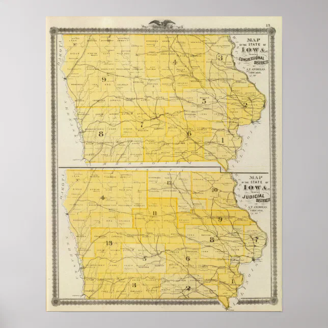 Iowa State Maps Poster | Zazzle