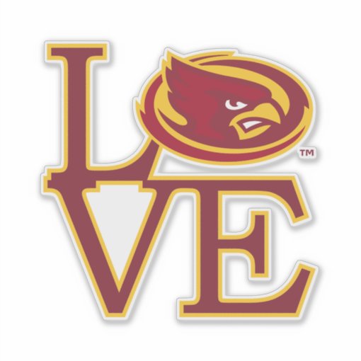 Iowa State University | Iowa Love Logo Sticker | Zazzle