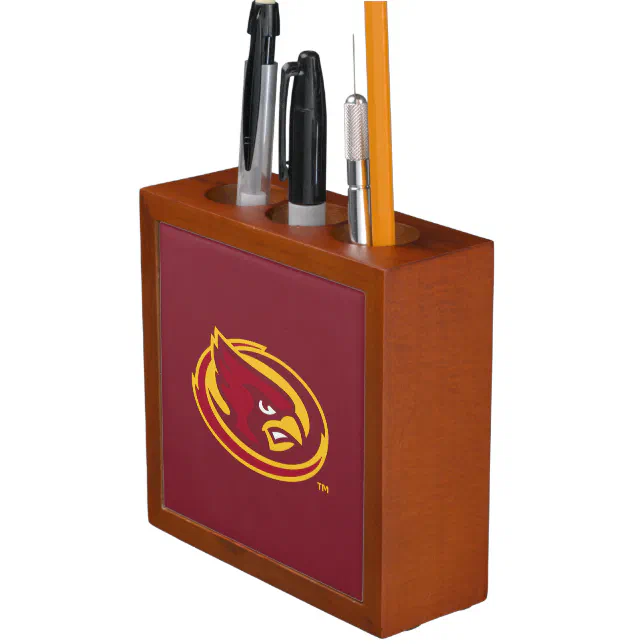 Iowa State University | Iowa State Cardinal Logo Desk Organizer | Zazzle