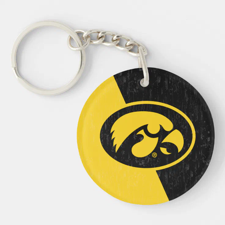 Iowa Tigerhawk Distressed Keychain | Zazzle