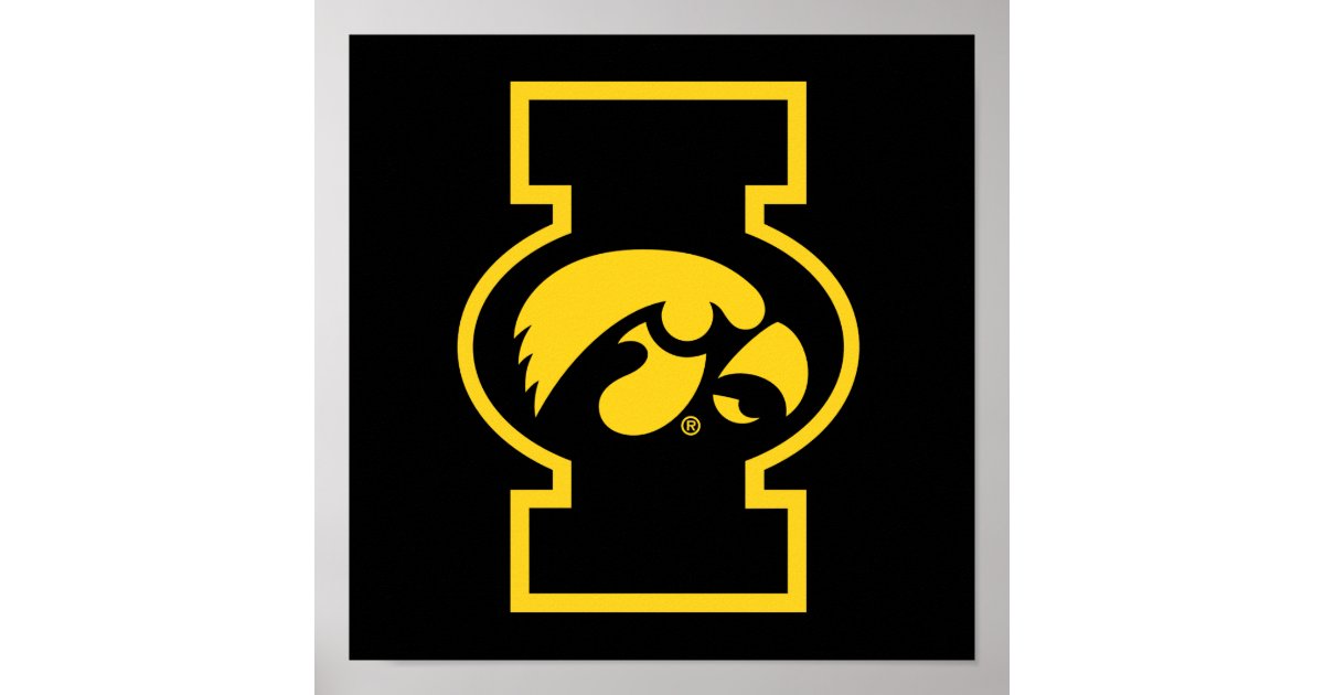 Iowa Tigerhawk | Logotype Poster | Zazzle