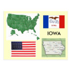Iowa state flag text postcard | Zazzle.com