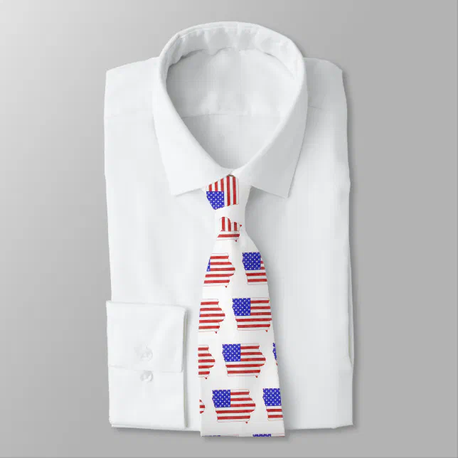 Iowa USA silhouette state map Neck Tie | Zazzle