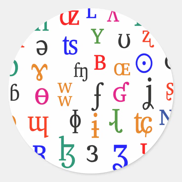 IPA characters Classic Round Sticker | Zazzle