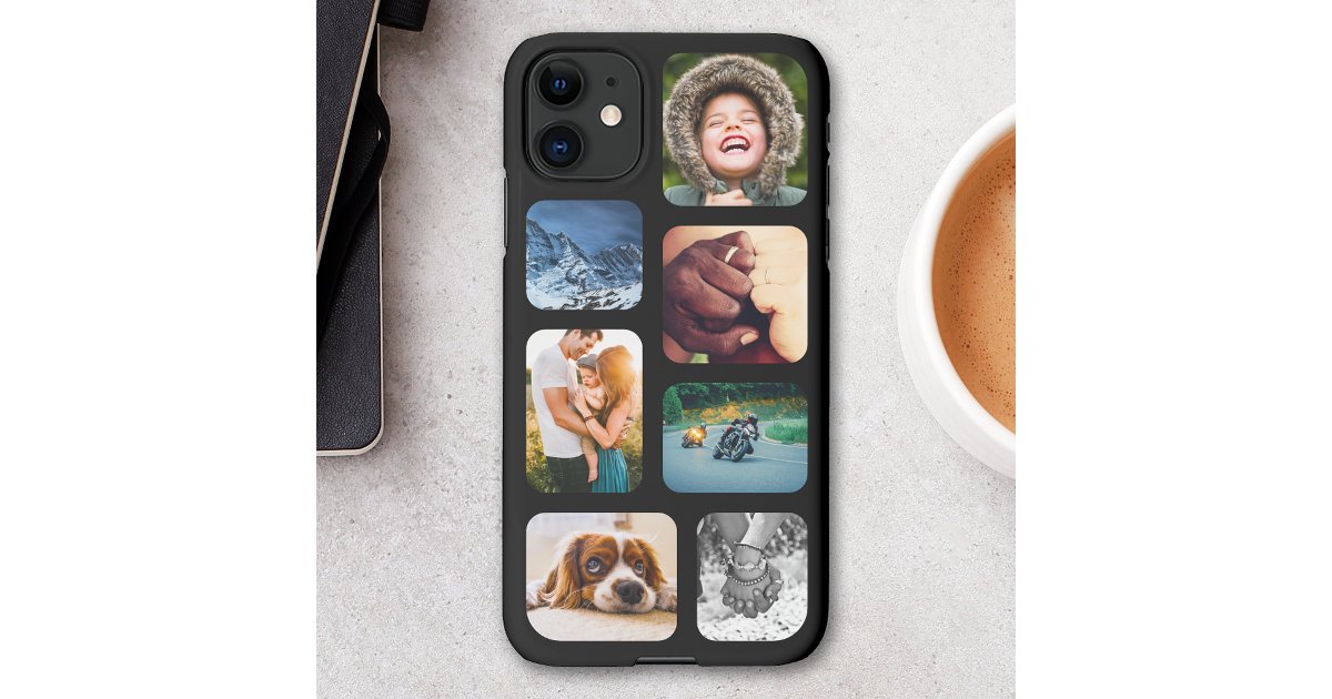 iPhone11 Photo Collage Template Rounded Phone iPhone Case | Zazzle