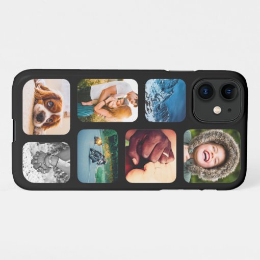 iPhone11 Photo Collage Template Rounded Phone iPhone Case | Zazzle