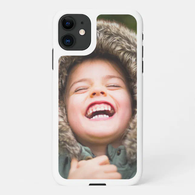 iPhone11 Photo Template Rounded White Phone Case | Zazzle