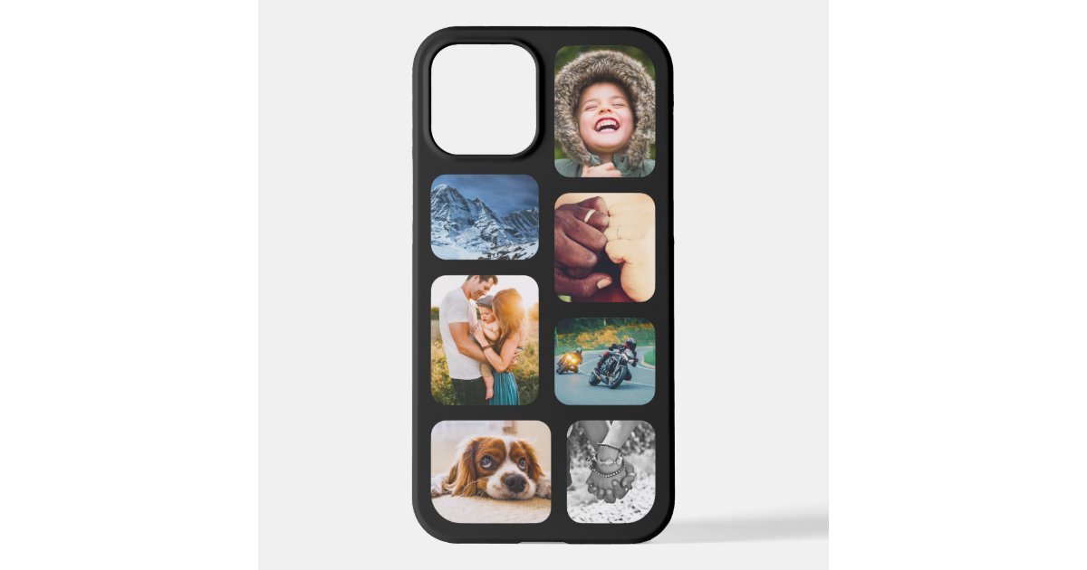 iPhone12 Photo Collage Template Rounded Phone iPhone Case | Zazzle