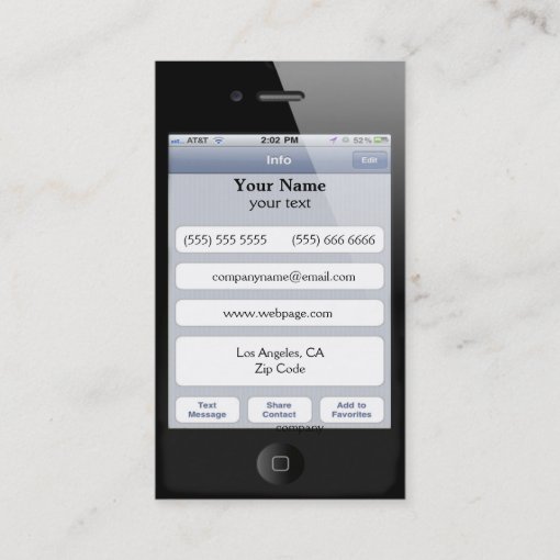 iphone Business Card | Zazzle