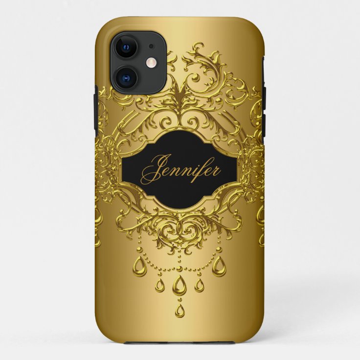 iPhone Elegant Classy Gold Black Case-Mate iPhone Case | Zazzle