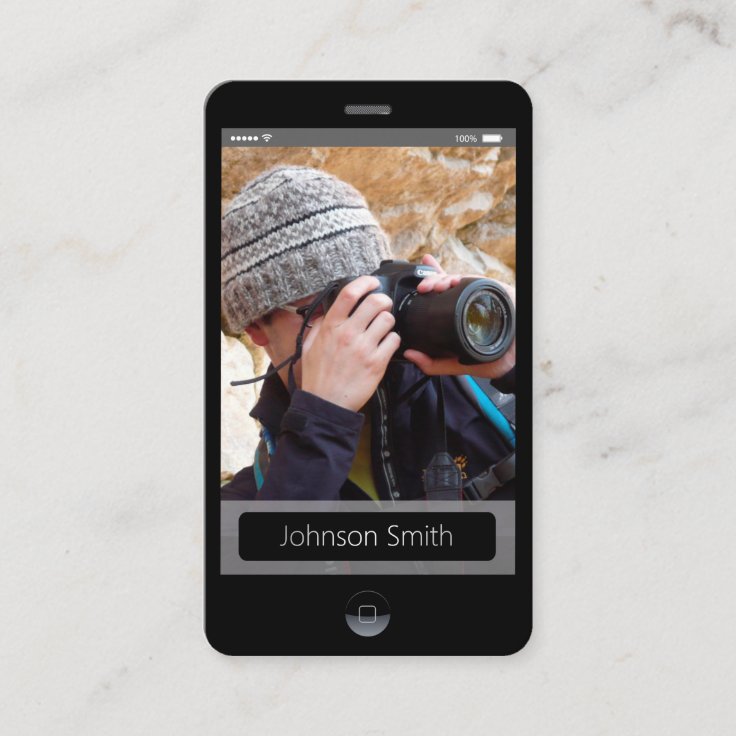 iPhone iOS Style - Personal Photo Profile Business Card | Zazzle