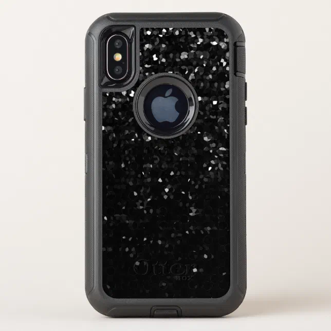 iPhone X Defender Case Black Crystal Bling Strass | Zazzle