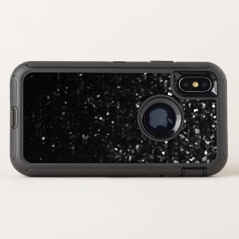 iPhone X Defender Case Black Crystal Bling Strass | Zazzle