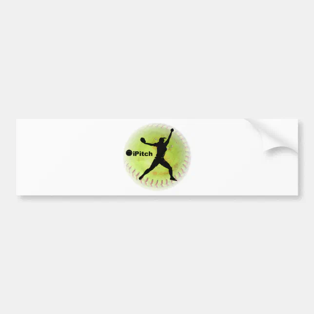 iPitch Fastpitch Softball Bumper Sticker | Zazzle