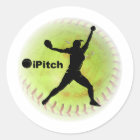 Yellow Fastpitch Softball Custom Stickers | Zazzle.com