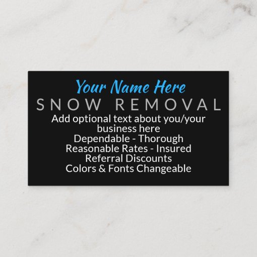 iPlow. Snow Removal Snow Plowing Business Card | Zazzle