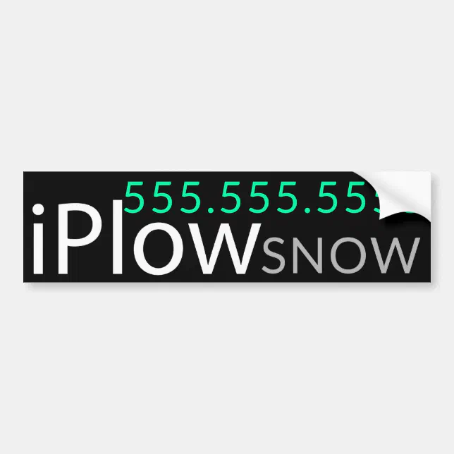 iPlow. Snow Removal. Snow Plowing Promotional Bumper Sticker | Zazzle