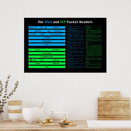 IPv4 and TCP Headers Poster | Zazzle