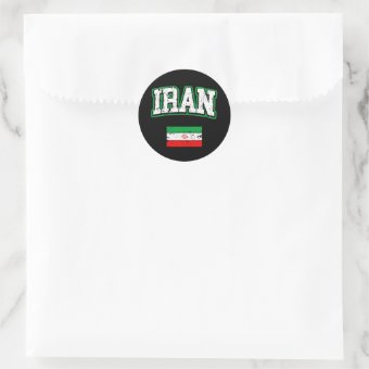 Iran Flag Classic Round Sticker | Zazzle