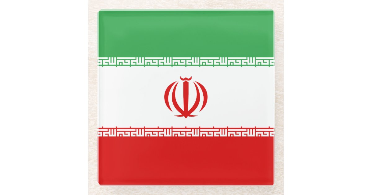 Iran Flag Glass Coaster | Zazzle