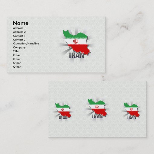 Iran Flag Map 2.0 Business Card | Zazzle