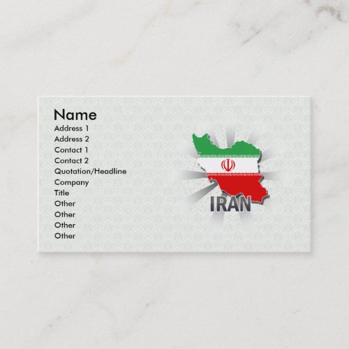 Iran Flag Map 2.0 Business Card Template