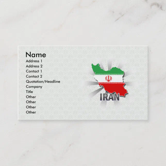 Iran Flag Map 2.0 Business Card | Zazzle
