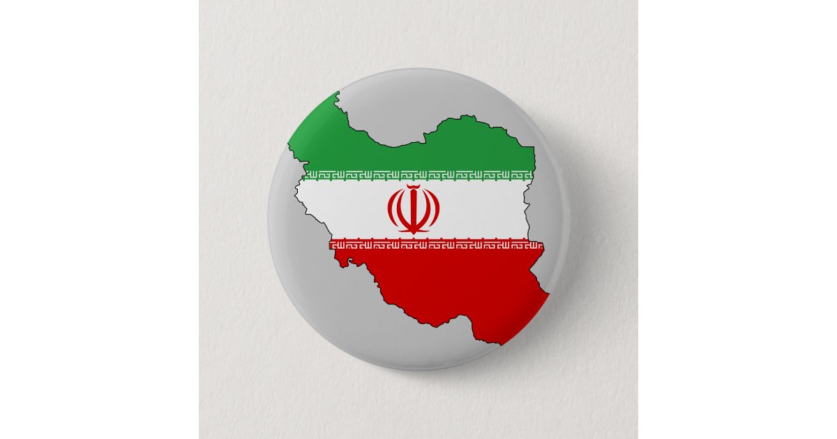 Iran flag map button | Zazzle