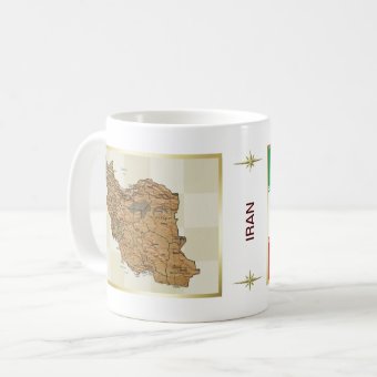 Iran Flag + Map Mug | Zazzle