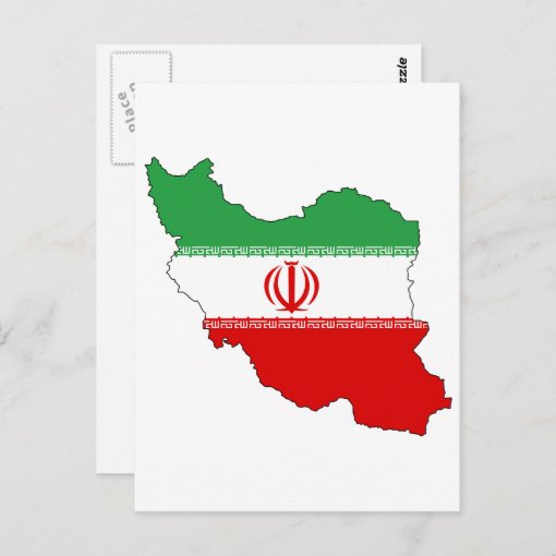 Iran flag map postcard | Zazzle
