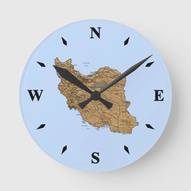 Iran Map Clock | Zazzle