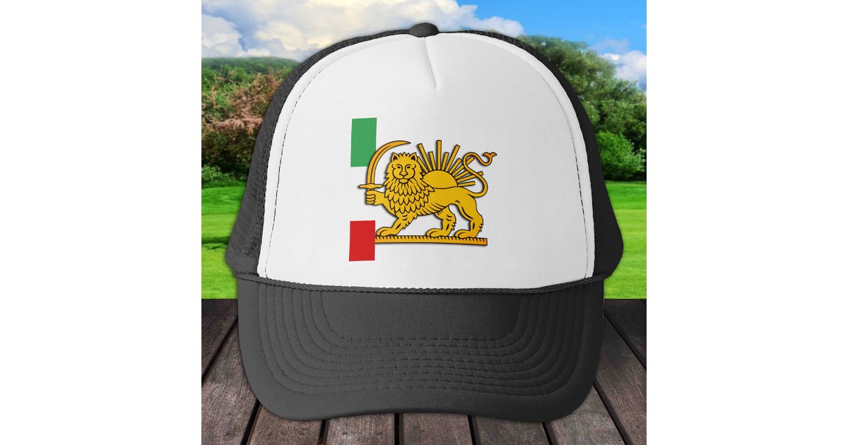 Iran, Persian flag with Lion, Shah of Iran Trucker Hat | Zazzle