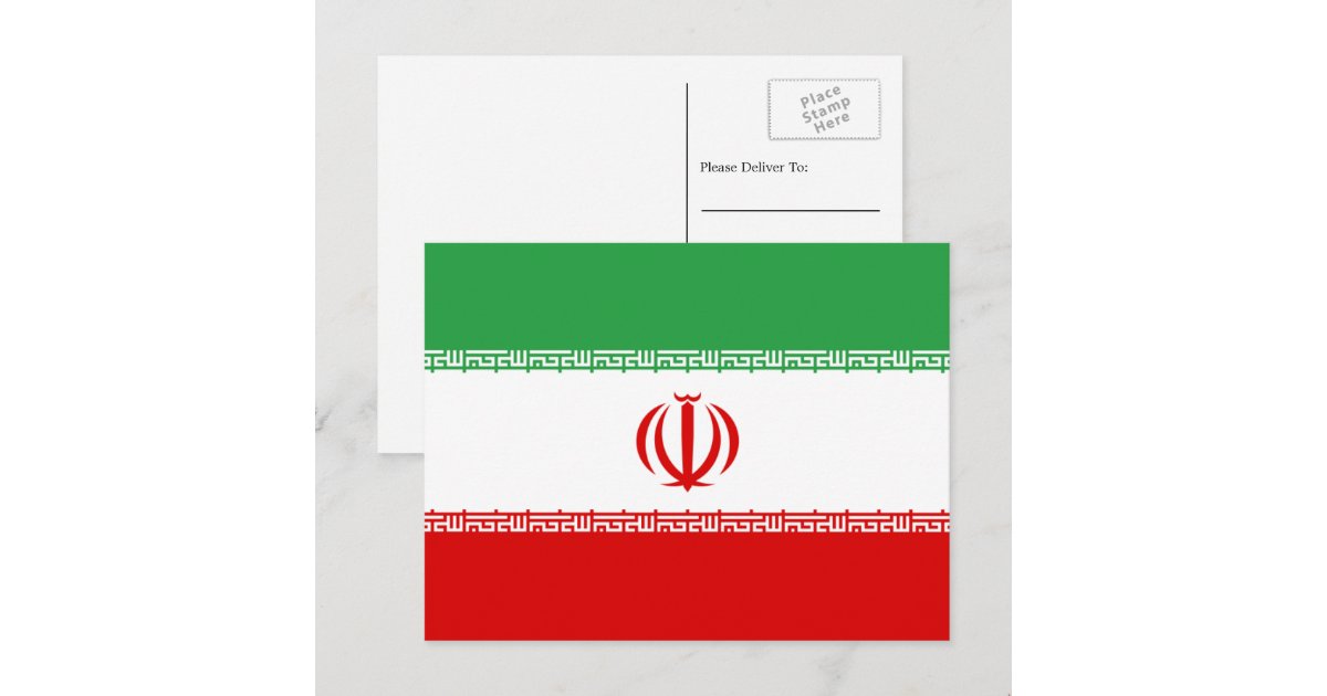 Iranian Flag, Flag of Iran Postcard | Zazzle