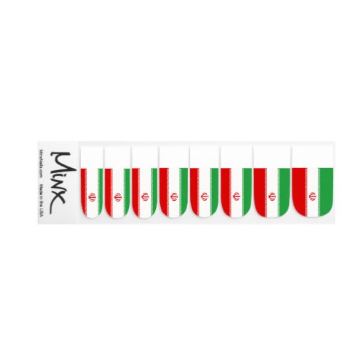 Iranian flag nails minx nail wraps | Zazzle