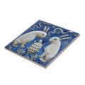 Iranian Rabbit, Tortoise Snake Blue Ceramic Tile | Zazzle