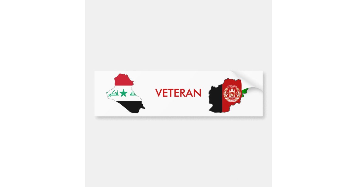 Iraq & Afghanistan Veteran Bumper Sticker | Zazzle