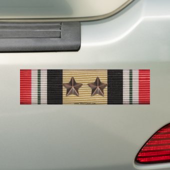 Iraq Campaign Medal Ribbon 2 Battle Stars Bumper Sticker | Zazzle