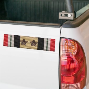 Iraq Campaign Medal Ribbon 2 Battle Stars Bumper Sticker | Zazzle