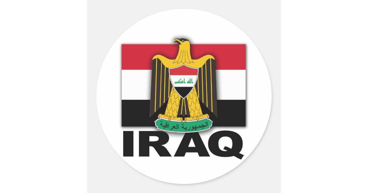 Iraq Coat of Arms Flag Classic Round Sticker | Zazzle