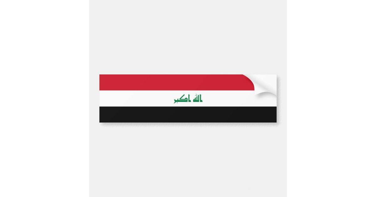 Iraq Flag Bumper Sticker | Zazzle