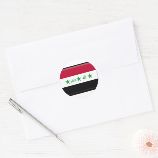 Iraq Flag Classic Round Sticker | Zazzle