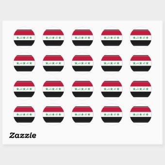 Iraq Flag Classic Round Sticker | Zazzle
