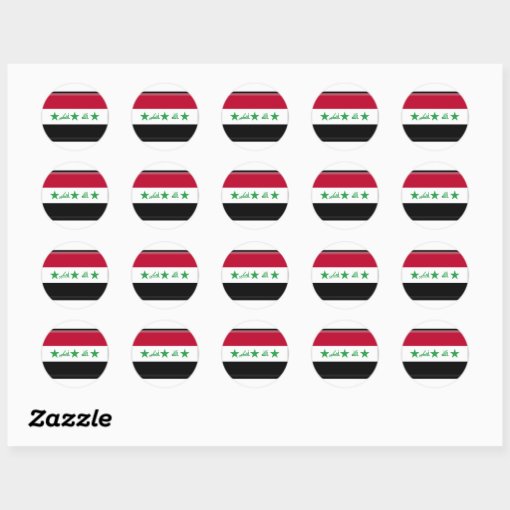 Iraq Flag Classic Round Sticker | Zazzle