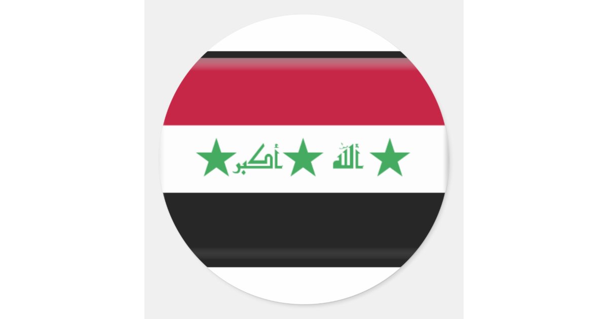 Iraq Flag Classic Round Sticker | Zazzle