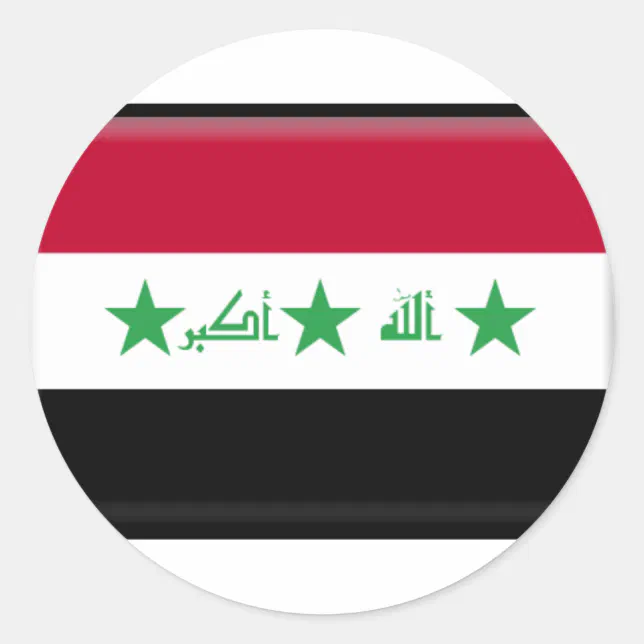Iraq Flag Classic Round Sticker | Zazzle