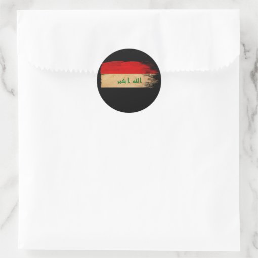 Iraq Flag Classic Round Sticker | Zazzle