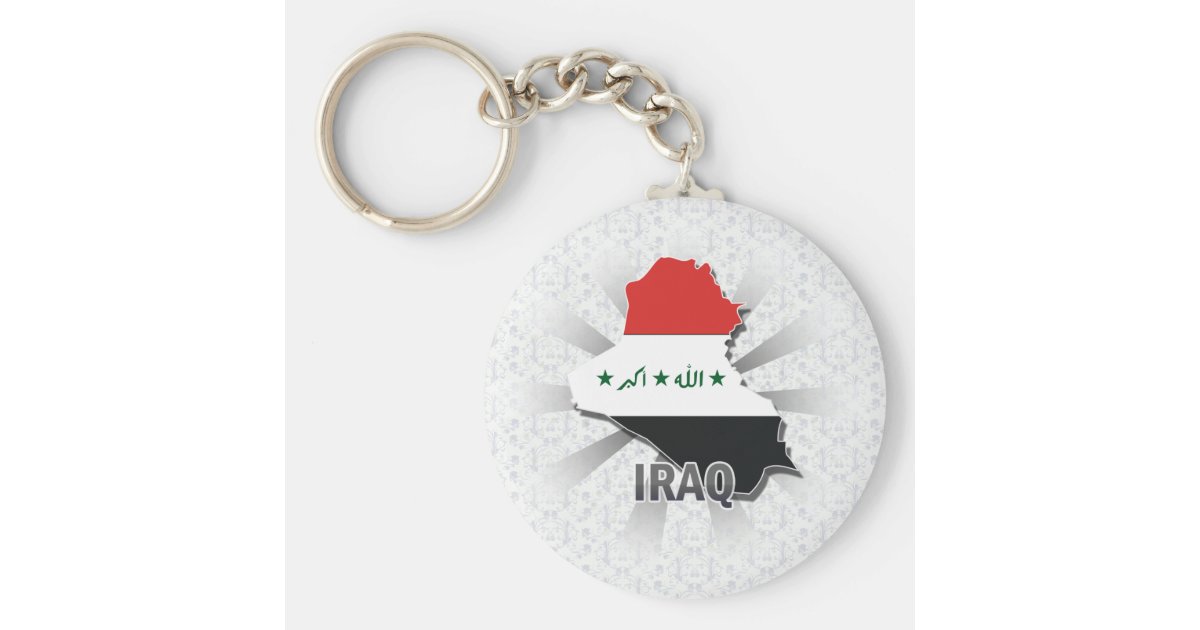 Iraq Flag Map 2.0 Keychain | Zazzle.com