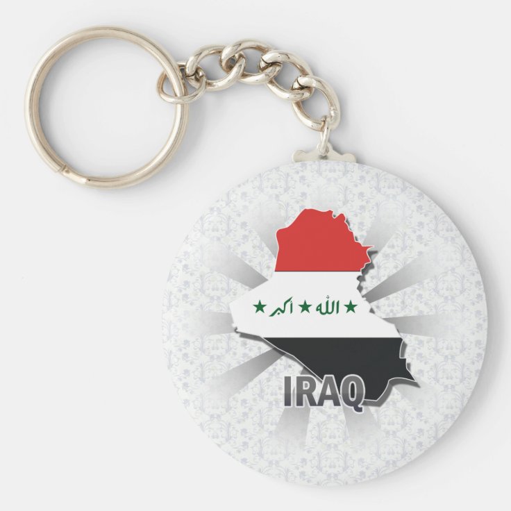 Iraq Flag Map 2.0 Keychain | Zazzle