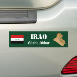 Iraq Flag + Map Bumper Sticker | Zazzle