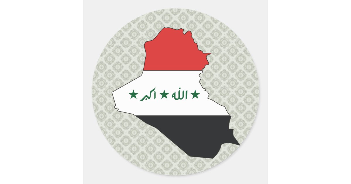 Iraq Flag Map full size Classic Round Sticker | Zazzle